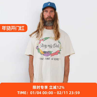 Story mfg GRATEFUL TEE 男女款有机棉复古中性圆领短袖T恤