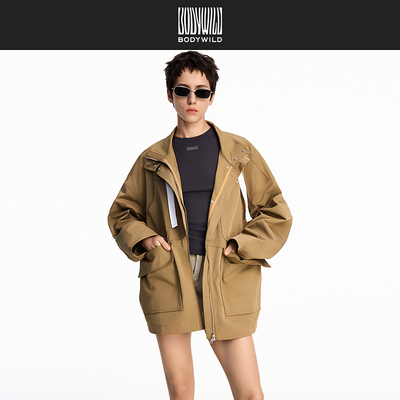 Chill Life系列 2026春夏女士莱赛尔中长工装立领风衣|BODY WILD