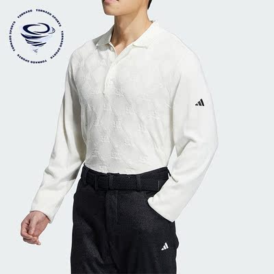 Adidas/阿迪达斯正品新款男子高尔夫运动长袖POLO衫HZ6077