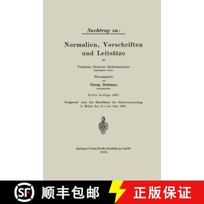 【3-4周达】Nachtrag Zu: Normalien, Vorschriften Und Leits tze Des Verbandes Deutscher Elektrotechnike... [9783662334904]