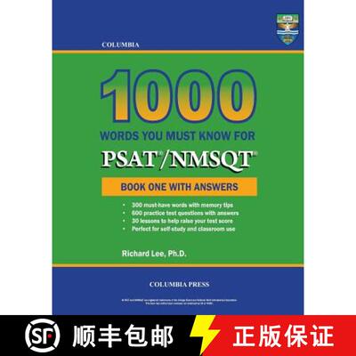 【3-4周达】Columbia 1000 Words You Must Know for PSAT/NMSQT: Book One with Answers [9781927647325]