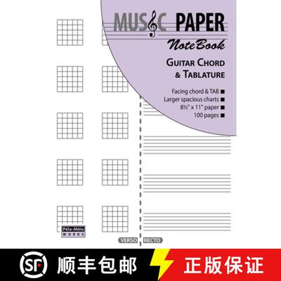【3-4周达】MUSIC PAPER NoteBook - Guitar Chord & Tablature [9780983049883]