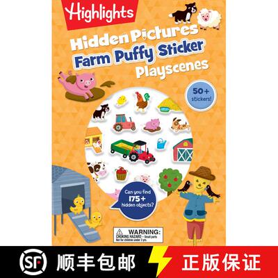 【3-4周达】Farm Hidden Pictures Puffy Sticker Playscenes: Puffy Sticker Activity Book with Farm Puzzl... [9781639623815]
