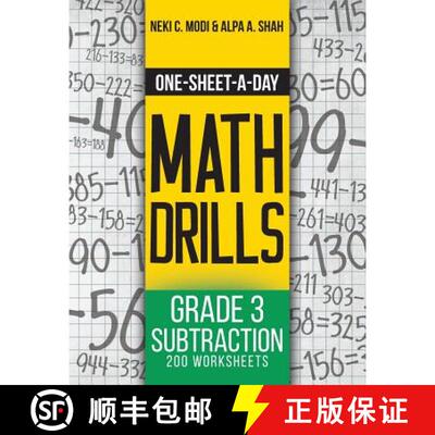 【3-4周达】One-Sheet-A-Day Math Drills: Grade 3 Subtraction - 200 Worksheets (Book 6 of 24) [9781627342032]