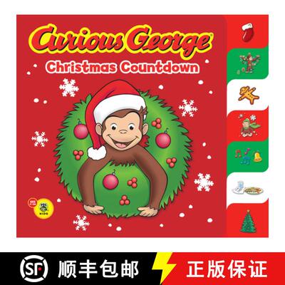 【3-4周达】Curious George Christmas Countdown Tabbed Board Book (Cgtv): A Christmas Holiday Book for ... [9780547238630]