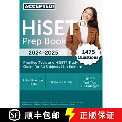 【3-4周达】HiSET Prep Book 2025-2026: 2 Practice Tests and HiSET Study Guide for All Subjects [4th Ed... [9781637989166]