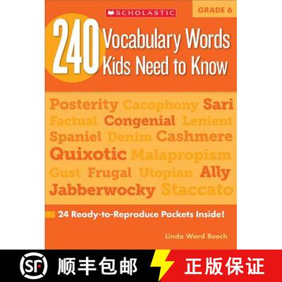 预订 240 Vocabulary Words Kids Need to Know: Grade 6: 24 Ready-To-Reproduce Packets That Make Vocabul... [9780545468664]