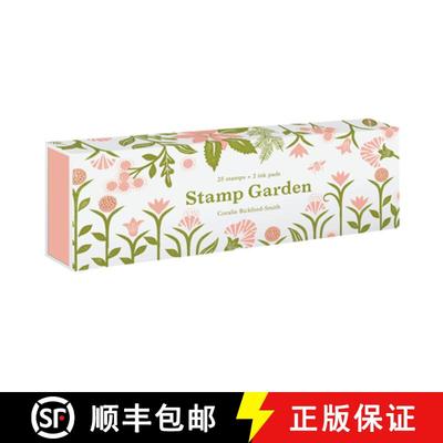 现货 花园印章文创礼品盒 Stamp Garden 含25个印画原木印章2种油墨颜色 (25 Stamps, 2 Ink Colors) [9781616896805]