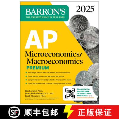【2-3周达】AP Microeconomics/Macroeconomics Premium, 2025: Prep Book with 4 Practice Tests + Comprehe... [9781506291819]