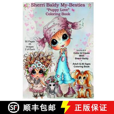 【3-4周达】Sherri Baldy My Besties TM Puppy Love Coloring Book [9780692737217]