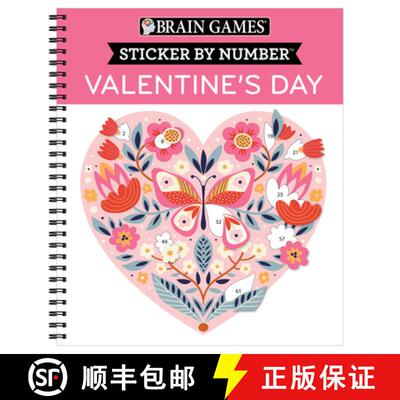 【3-4周达】Brain Games - Sticker by Number: Valentine's Day 10 Heartwarming Designs No Mess Art Activ... [9781645589105]