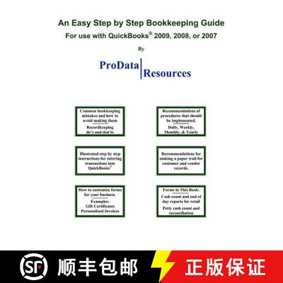 【3-4周达】An Easy Step By Step Bookkeeping Guide For Use With QuickBooks, 2009, 2008 or 2007 [9781439222003]