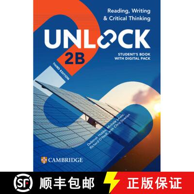 预订 Unlock Level 2B Reading, Writing and Critical Thinking Student's Book with Digital Pack 3rd Edition [9781009536431]