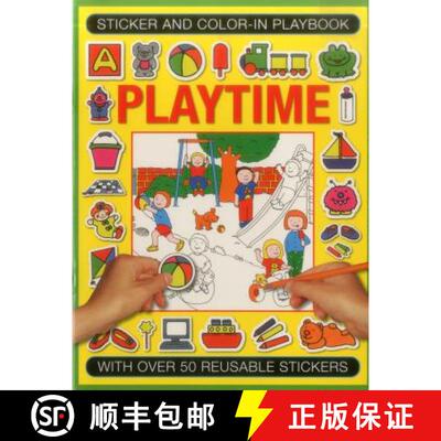 【3-4周达】Sticker and Color-In Playbook: Playtime: With Over 50 Reusable Stickers [9781861477330]