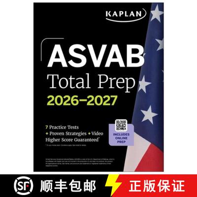 【3-4周达】ASVAB Total Prep 2026-2027: Includes 7 Full Length Practice Tests + 2000+ Practice Questio... [9798349700927]