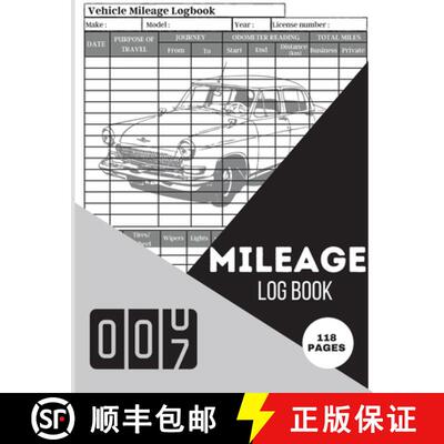 【3-4周达】Mileage Log Book: A Complete Mileage Record Book, Daily Mileage for Taxes, Car & Vehicle T... [9783986543358]