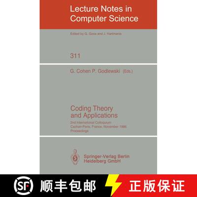 【3-4周达】Coding Theory and Applications : 2nd International Colloquium, Cachan-Paris, France, Novem... [9783540193685]