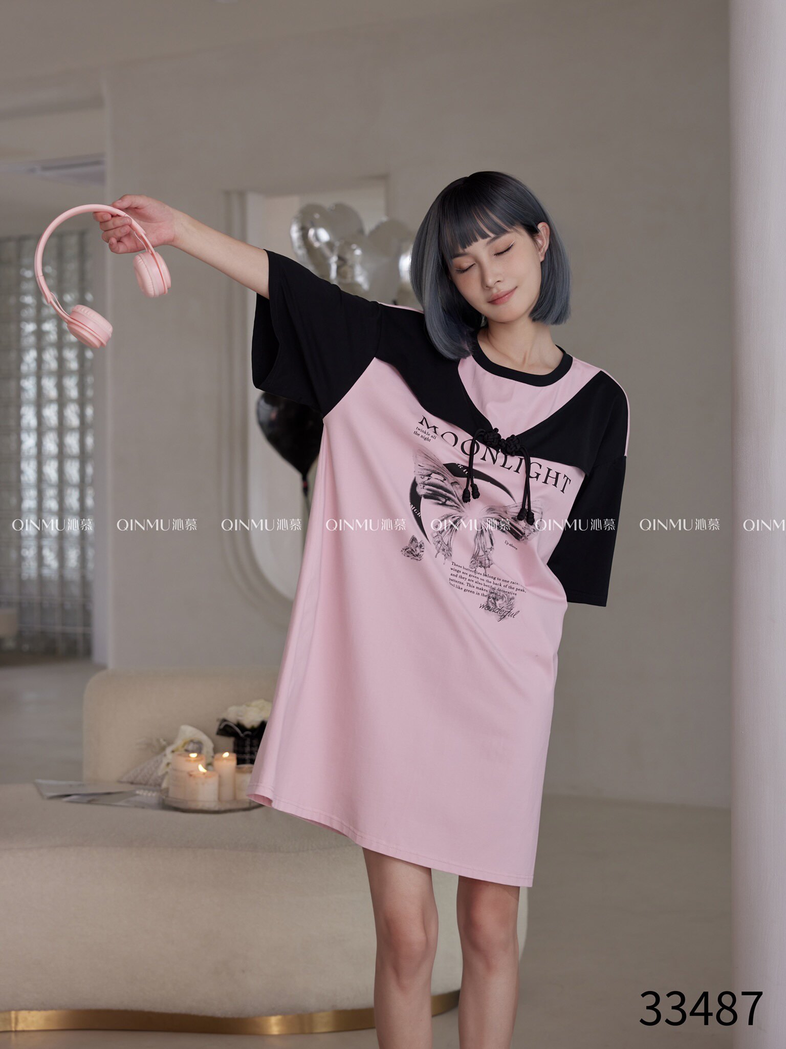 睡裙女春秋四季纯棉日系韩版甜美公主风时尚中袖家居服可外穿