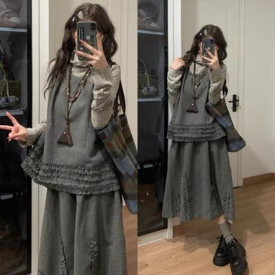 德地图复古学院风毛衣马甲