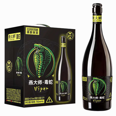 燕大师13°P毒蛇比利时精酿啤酒750ml*6瓶玻璃瓶整箱聚会送礼礼盒