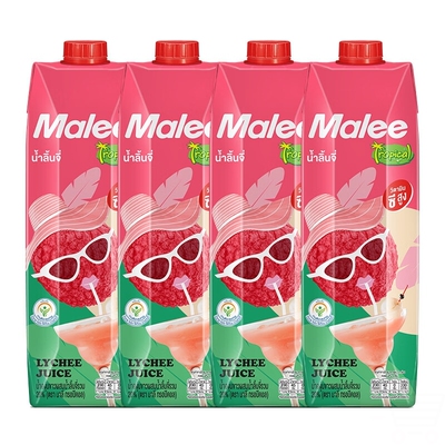 玛丽MALEE泰国进口果汁饮料荔枝汁复合果味饮品大瓶餐饮1L*4支