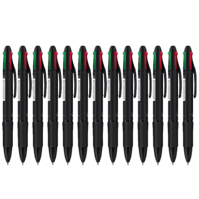 得力33390四色按动圆珠笔按动式原子笔多色 4色按动圆珠笔