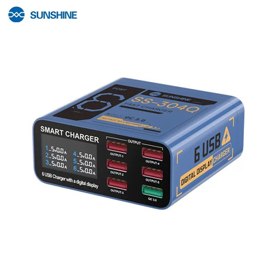 新讯SS-304Q多口USB充电器排插多孔手机智能5V3.5A多功能显示快充