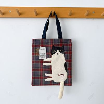 Kusuguru正品刺绣猫咪帆布包