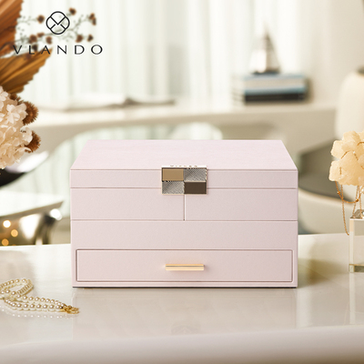 VLANDO唯兰朵首饰盒精致高档大容量饰品耳针收纳盒轻奢2025年新款