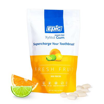 美国直邮Epic 100% Xylitol Fresh Fruit Chewing 糖醇水果口香糖