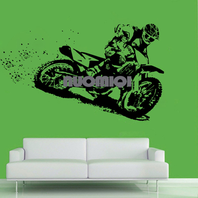 越野摩托车贴画男神宿舍贴纸户外极限运动 Motocross 卧室墙贴