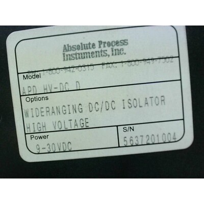 Absolute Process Instruments APD HV-DC D Isolated Transmitte