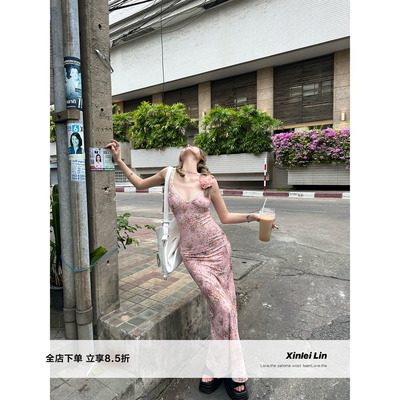 XinleiLin长款印花连衣裙