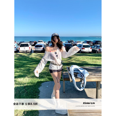 XinleiLin双色飘带长袖上衣T恤