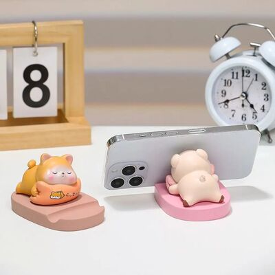 Resin Doll Doll Mobile Phone Stand Figurine Model Pig Animal