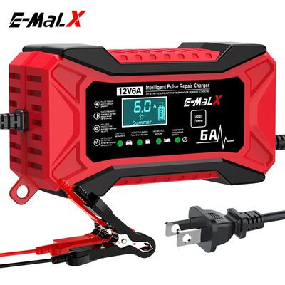 12V 6A Car Battery Charger Pulse Repair LiFePO4 14.6V Smart