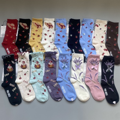 女士中筒复古纯棉潮袜