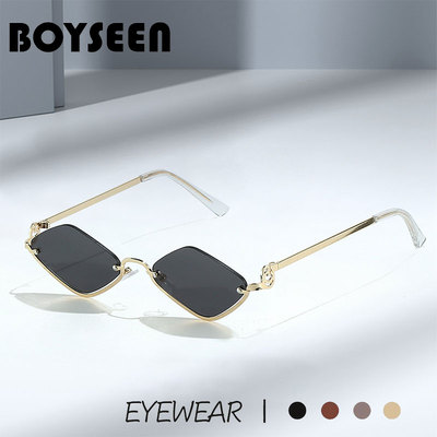 菱形半框金属老钱风墨镜女