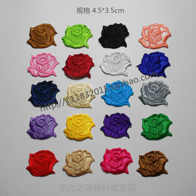 小小牡丹布贴花舞台服装辅料服饰配料DIY手工材料补丁刺绣烫花