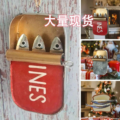 独立站 Tin Of Sardines Quirky Hanging Ornament沙丁鱼罐头挂饰