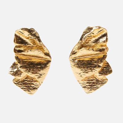 夸张轻奢风金属叶子耳环