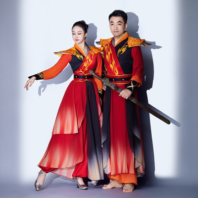 打鼓演出服女新款中国风锣鼓队开场舞演出服装大气威风锣鼓水鼓