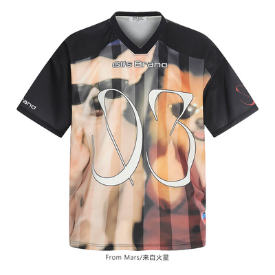 漏半张脸宽松动物印花短袖T恤