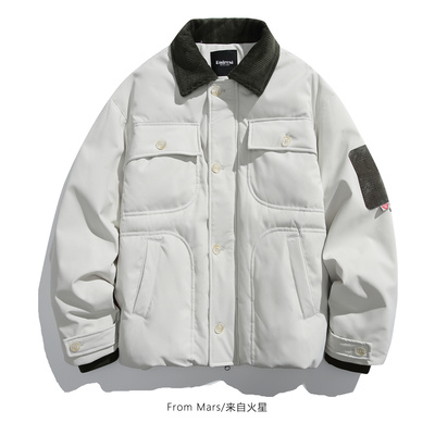 在某种时刻翻领宽松羽绒服外套