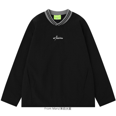 顺问冬安宽松V领套头卫衣潮牌