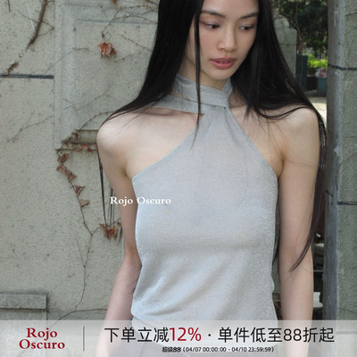 重磅醋酸银河灰细闪针织围巾上衣