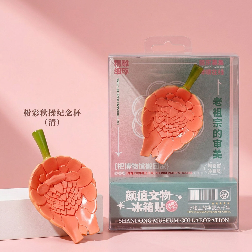 粉彩秋操杯冰箱贴摆件高颜值城市创意伴手礼博物馆文创磁吸礼物