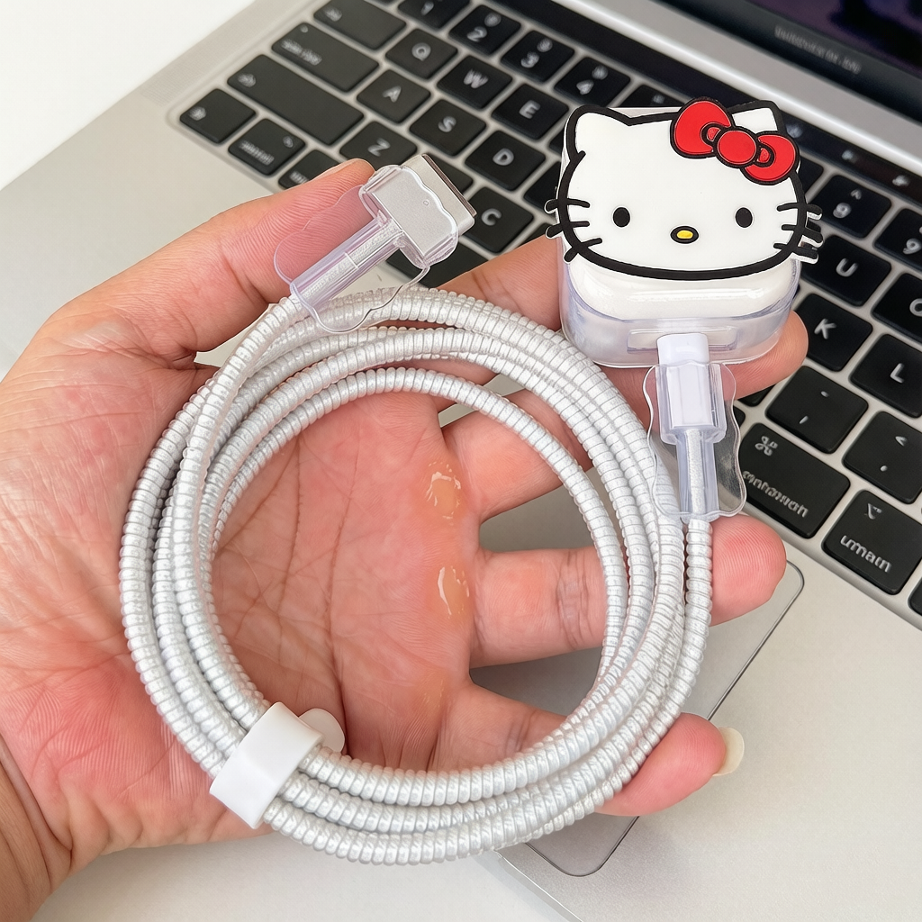 适用苹果MacBook Air 40W笔记本充电器壳70W数据线保护套35W绕绳