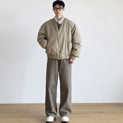 美式复古巴恩风MA1羽绒夹克外套