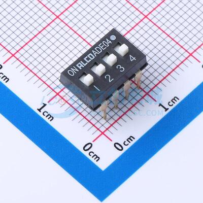 拨码开关 1825360-3 插件 4位 PC引脚 2.54mm